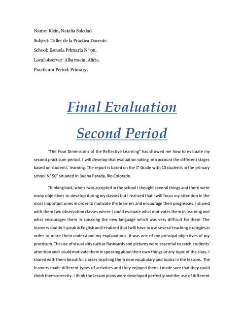 Evaluation first period | PDF
