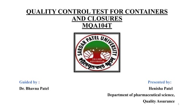 Quality control test of glass containers | PDF