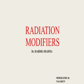 Radiation modifiers | PDF