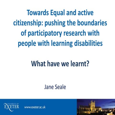 Jan Walmsley: Inclusive research in intellectual disability | PPTX