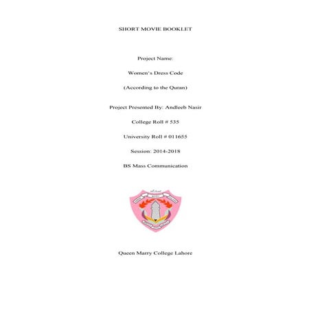 Short Movie Booklet by Andleeb Nasir | PDF