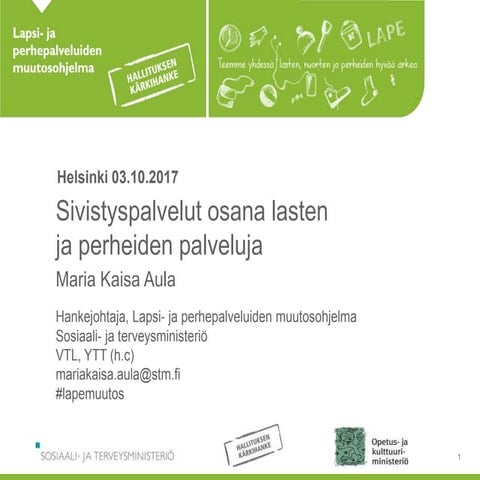 Sivistyspalvelut osana lasten ja perheiden palveluita - Yhdyspinta ...