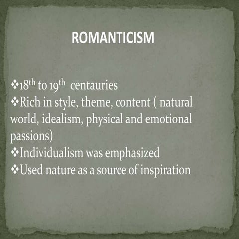 Romanticism in English Literature | PPTX