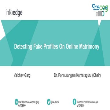 Detecting Fake Profiles On Online Matrimony | PDF