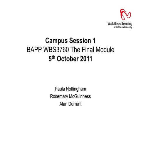 Final slideshare 5.10.11 1st Campus Session Module 3 WBS3760 | PPTX