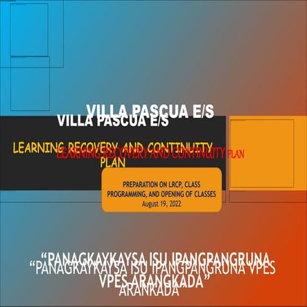 Final School learning Recovery Plan of Upper Gabriela | PPTX