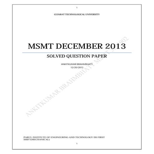 Final solved paper msmt 1 | PDF