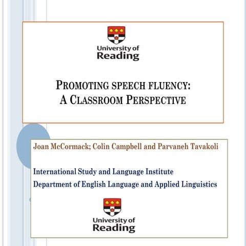 Final speech fluency workshop | PDF