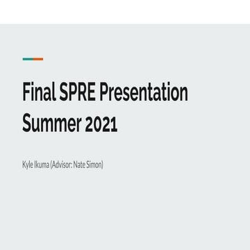 Final SPRE Presentation | PPT