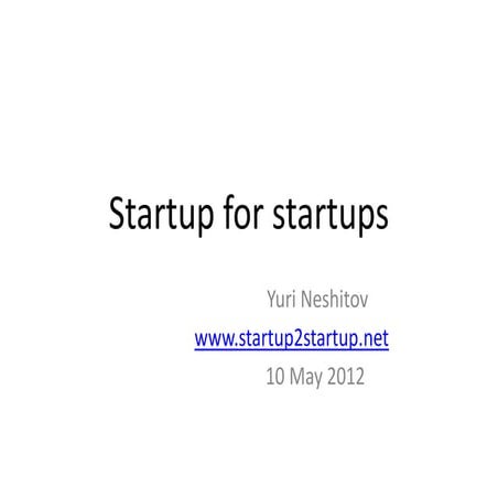 Final startup for startups | PDF