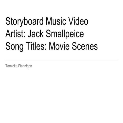 Storyboard for Music Video | PPTX