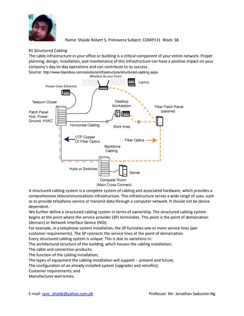 Technical Proposal - Structured Cabling | PDF | Home Appliances | Home & Garden