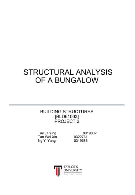 Structural Analysis of a Bungalow | PDF | Civil Engineering Industry | Industries