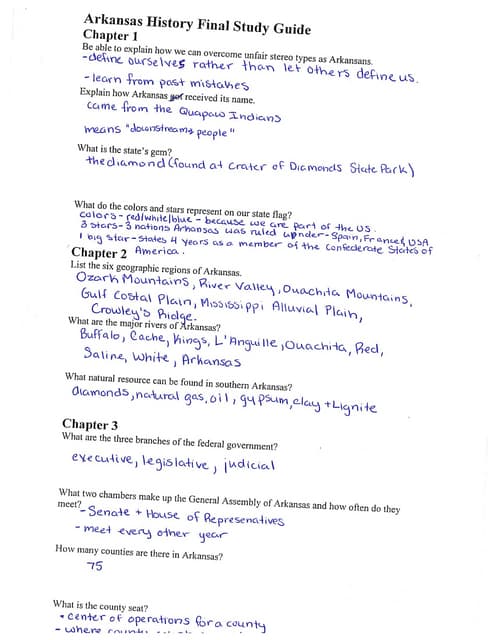 Arkansas history final study guide | DOC | Death, Injury, or Military Conflict | Sensitive Topics