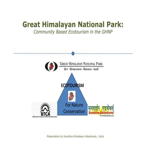 Eco-tourism management in Rajaji National Park, Uttarakhand (India) | PPTX