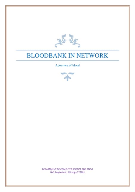 Blood Bank Management System | PPTX | Business Banking & Finance | Business