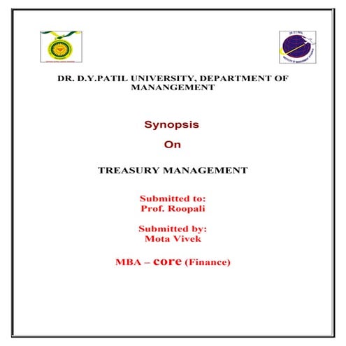 Final synopsis for_treasury_management | DOC