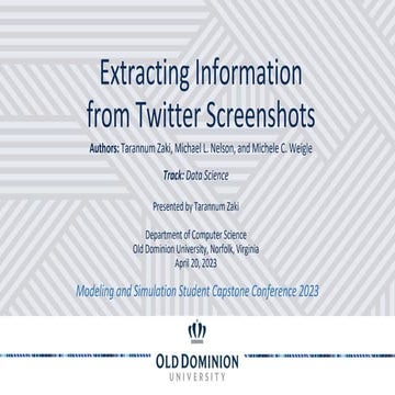 Extracting Information from Twitter Screenshots | PPT