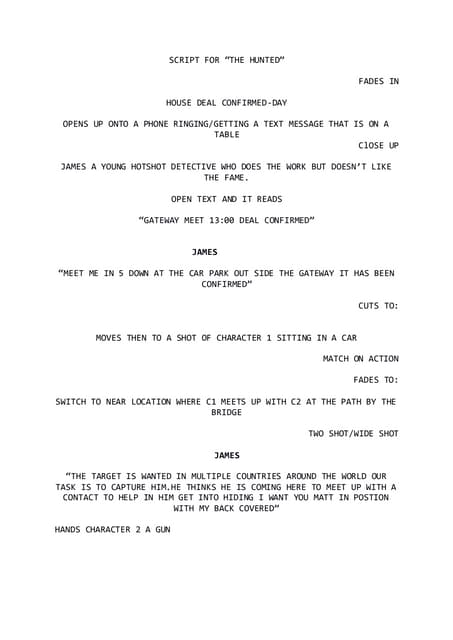 Shooting script (lip sync) | DOCX