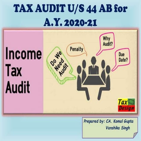 Tax audit u/s 44AB for A.Y. 2020-21 | PPTX