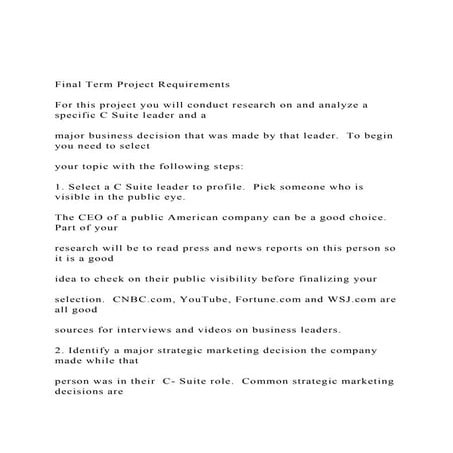 Final Project (Objectives 1 – 8) (30 of final grade)Select o.docx