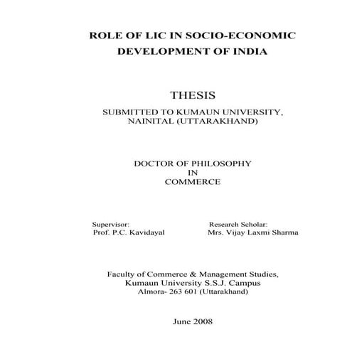 Final thesis for LIC of India | PDF