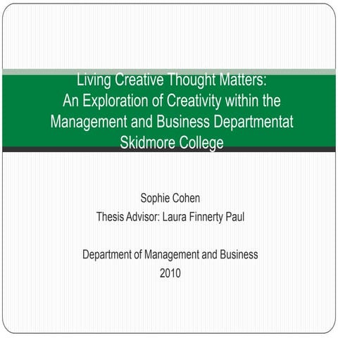 Final thesis presentation by Sophie Cohen '10 | PPTX