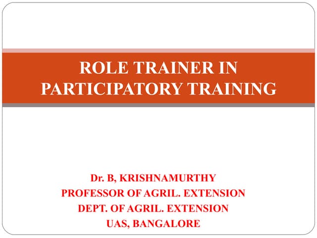 Trainee and trainer's role | PPTX