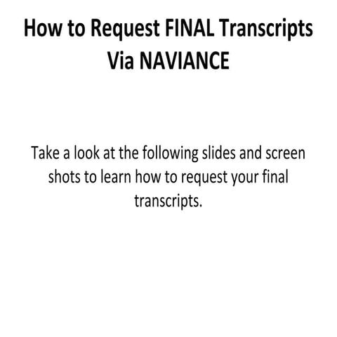 Final transcript request | PPT