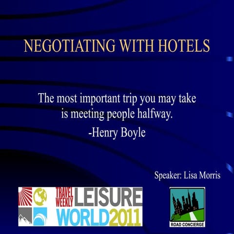 How to Negotiate With Hotels | PPT