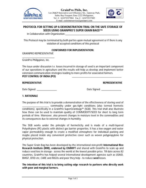 Fact Sheet - Super Grain Bags - Detailed Information | PDF