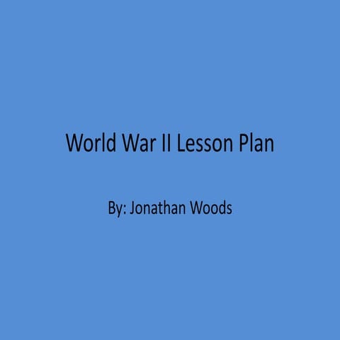 War World 2 Lesson Plan | PDF