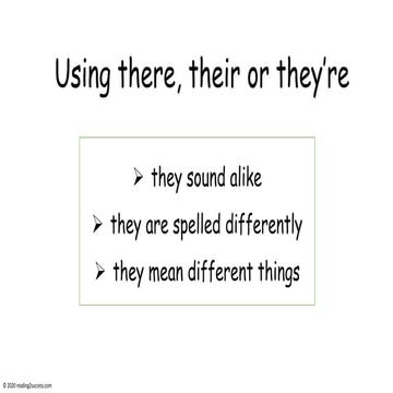 Teaching kids when to use there, their they're | PDF