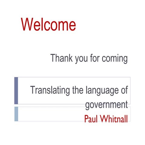 Paul Whitnall presentations