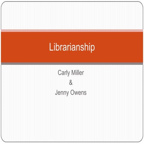 Librarianship Careers Talk | PPTX