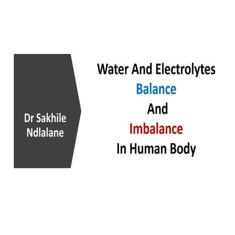 Water & Electrolytes in human | PPTX
