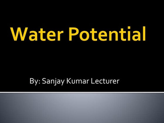 Water potential and its components | PPT