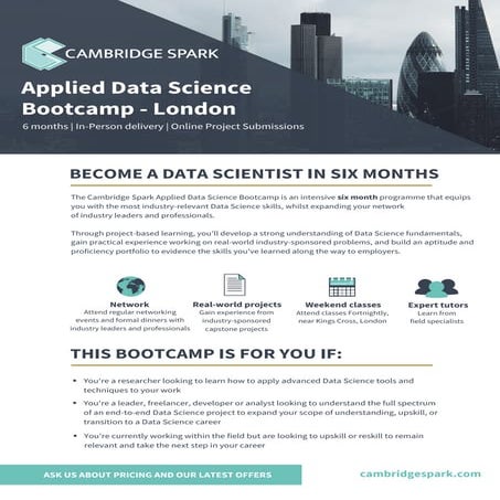 Applied Data Science Bootcamp flyer | PDF