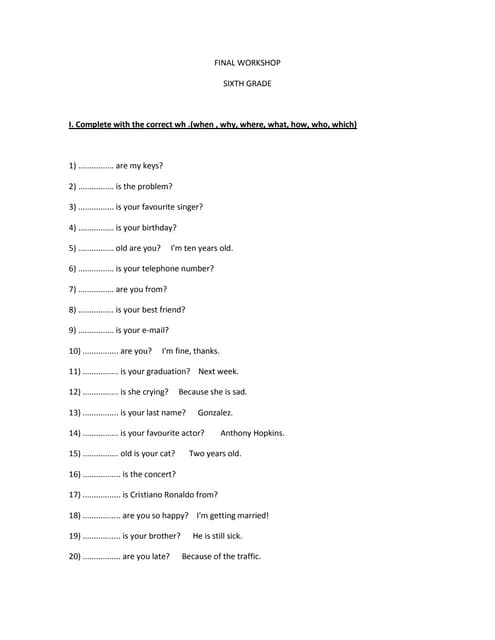 GRADE 1 SPEAKING ACTIVITY | PDF