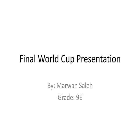 Final World Cup Presentation | PPTX