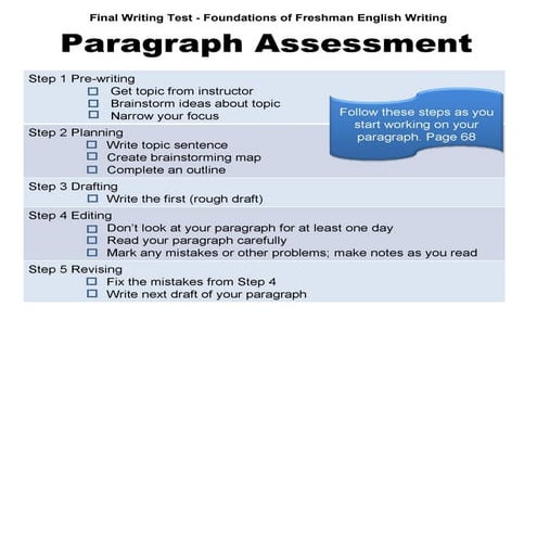Final writing test preparation foundations of freshman english writing ...