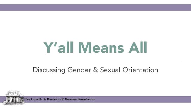 Yall Means All Discussing Gender And Sexual Orientation Ppt
