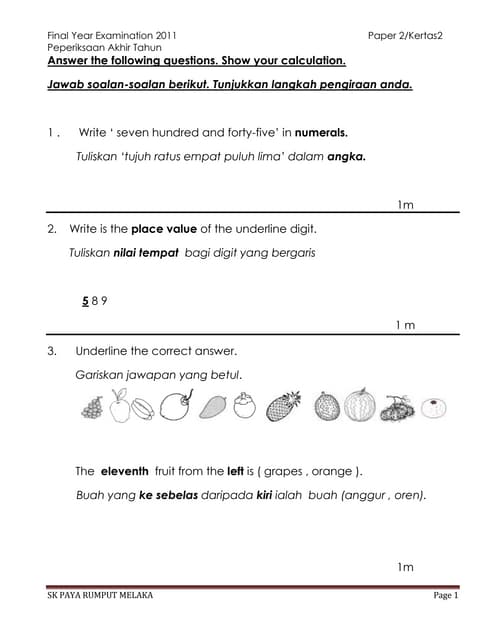 Matematik year 2 feb | DOC | Educational Assessment | Education