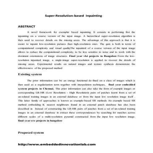 Final year cse,eee projects in bangalore | DOCX