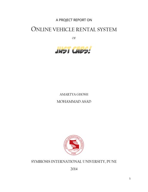 Car rental Project Ppt | PPT