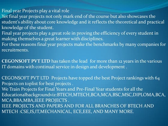 Final year project 2016 | PPT