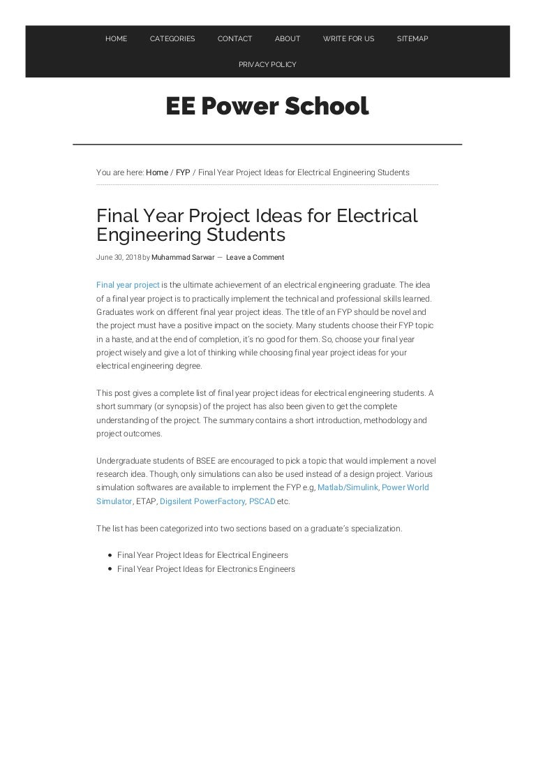 Final Year Project Ideas For Electrical Engineering Eepowerschool c final-year-project-ideas-for-electrical-engineering-eepowerschool-c