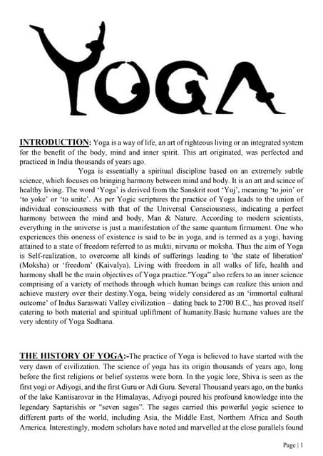 Physical Education Class -XI PPT on chapter 5 Yoga | PPTX