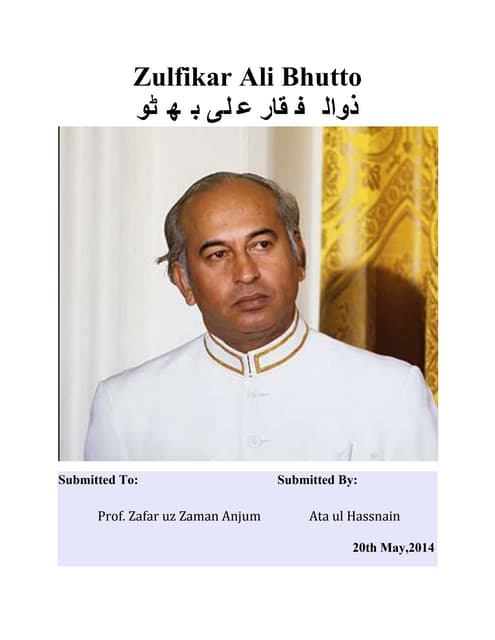 Zulfiqar Ali Bhutto Regime 1971-77 Pakistan | PDF