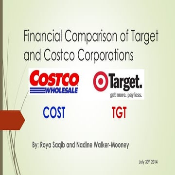A Financial Analysis comparison of Costco and Target Corp. | PPT